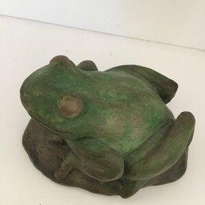 Small Handmade Fired Clay Frog Figure. Small Cute Green Artist Made ...