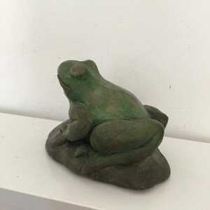 Small Handmade Fired Clay Frog Figure. Small Cute Green Artist Made ...