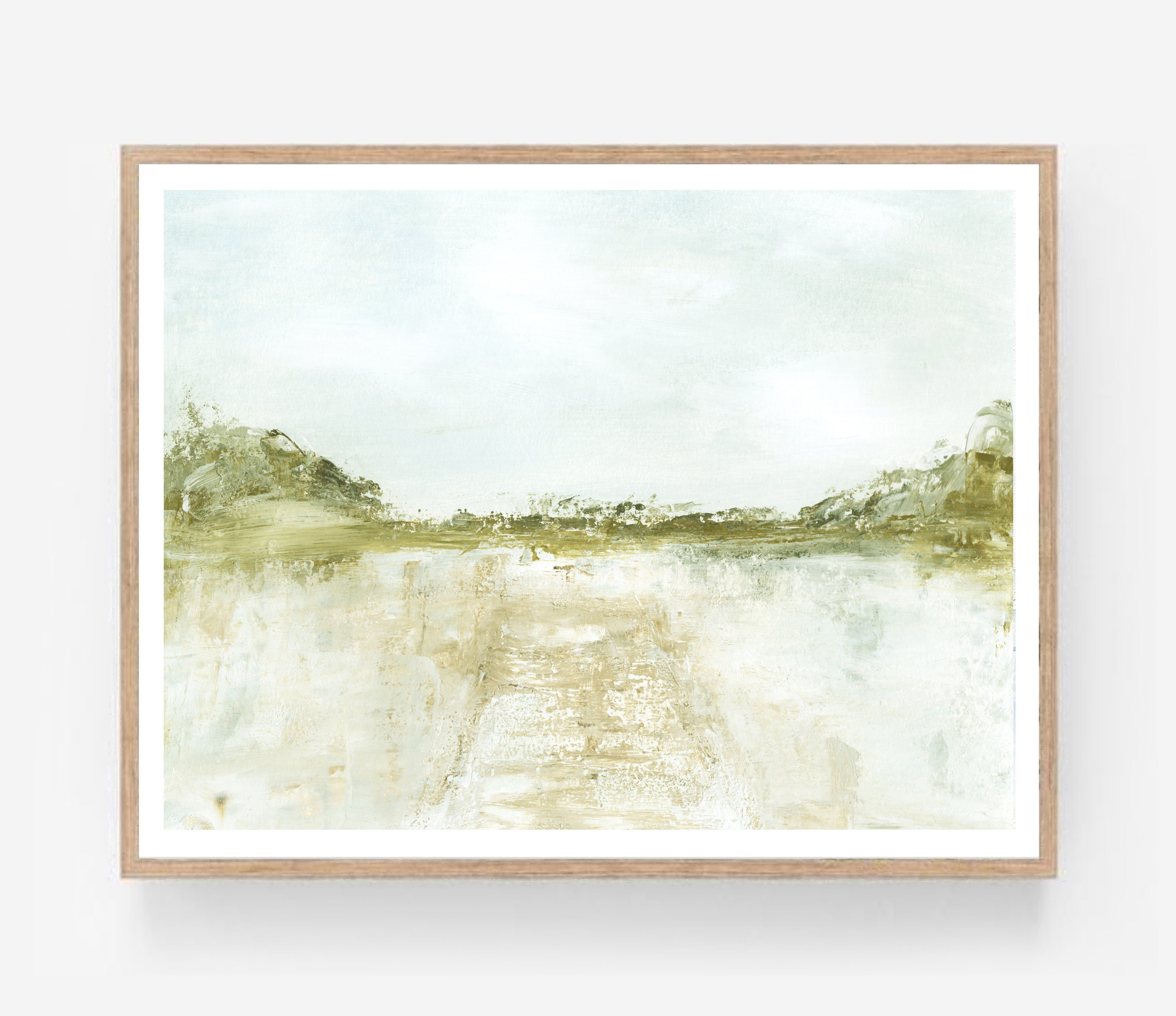 Lake Dock - Abstract Lake Landscape Painting Printable Wall Art ...