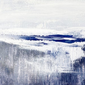 Impressive Abstract Navy and White Art Textured Painting - Etsy