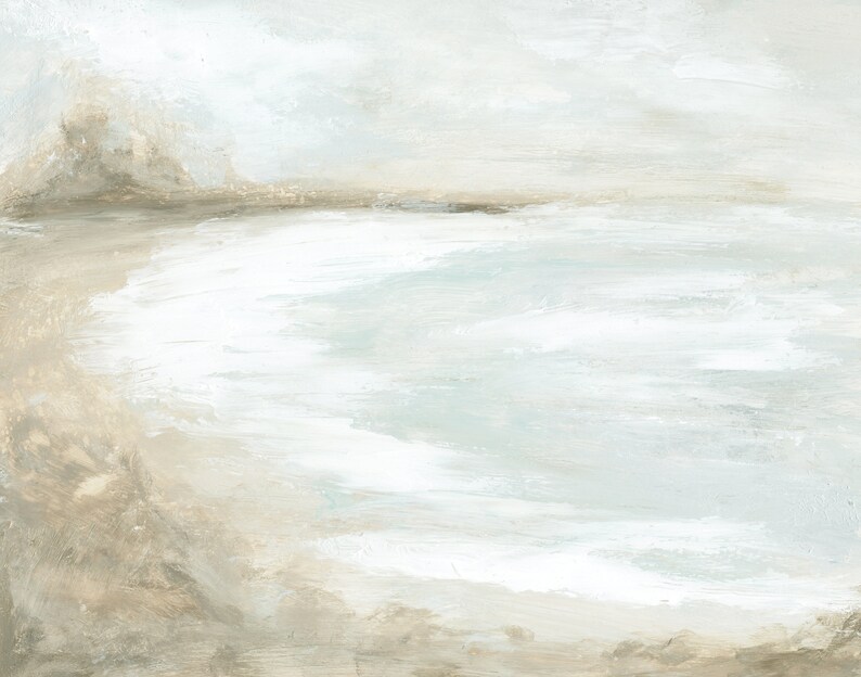 Breeze Abstract Modern Coastal Landscape Artwork Printable, Muted Gray ...
