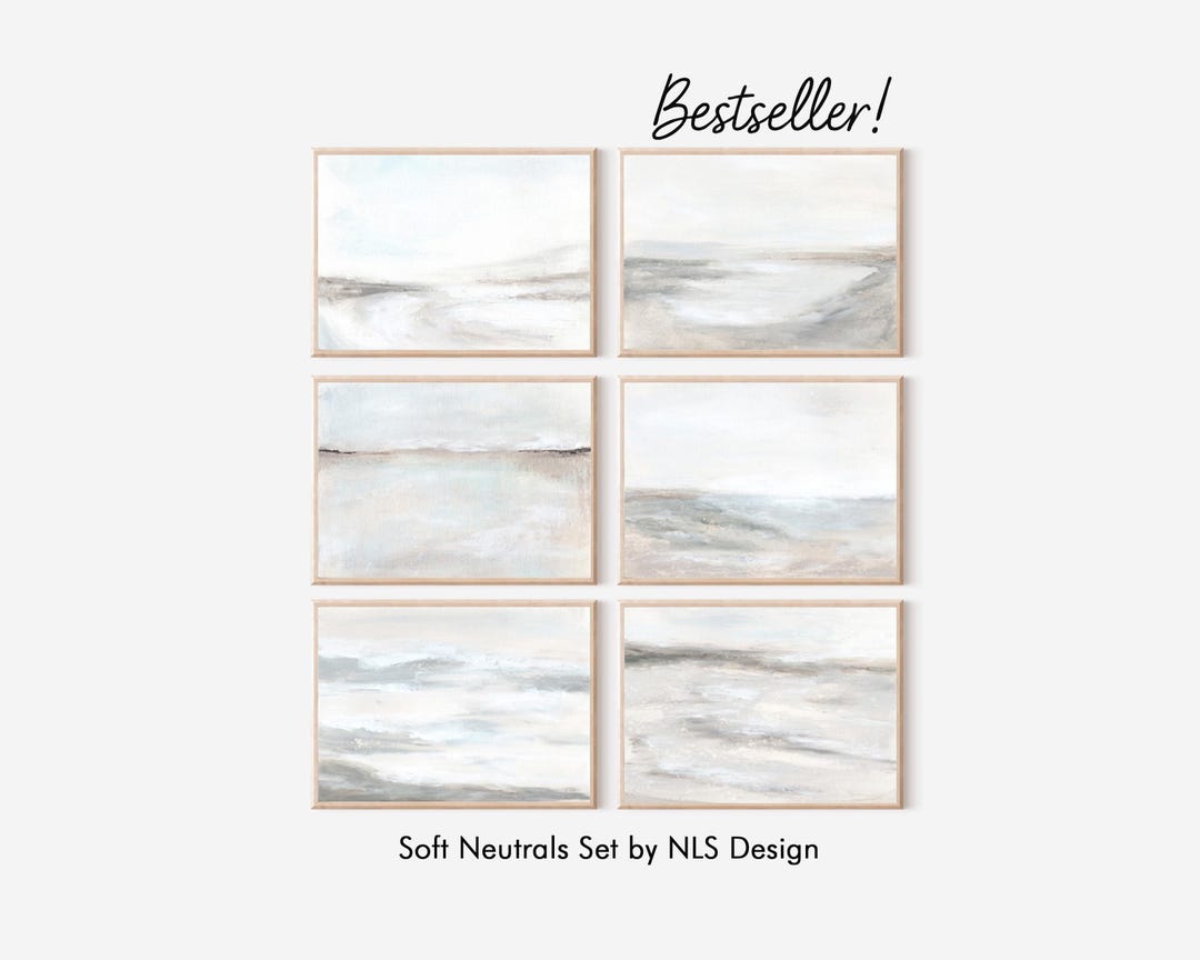 Gallery Wall Set of 6 Soft Abstract Landscape Prints Download, Light ...