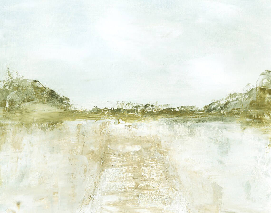 Lake Dock - Abstract Lake Landscape Painting Printable Wall Art ...