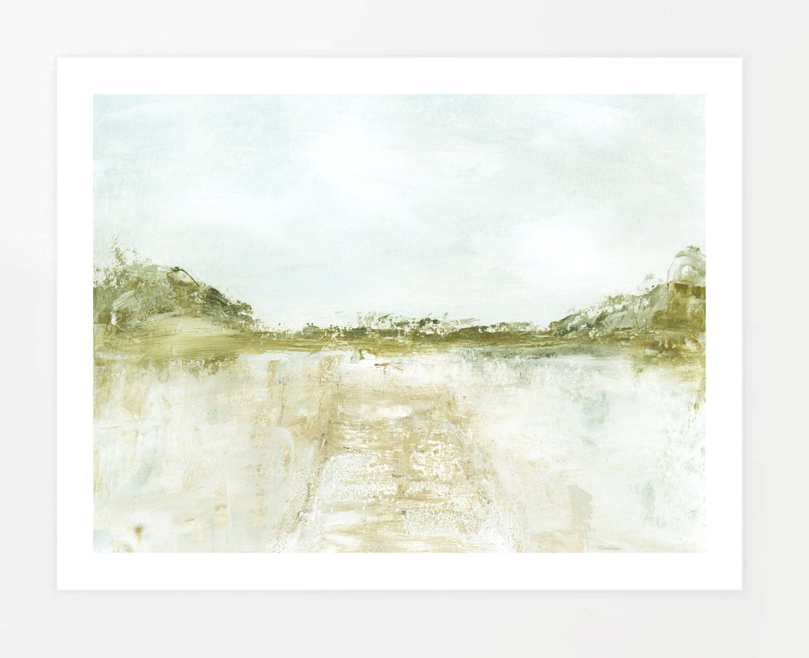 Lake Dock - Abstract Lake Landscape Painting Printable Wall Art ...