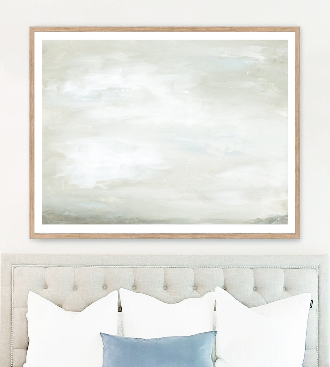 Clarity - Abstract Clouds Painting Printable Wall Art Download, Gray ...