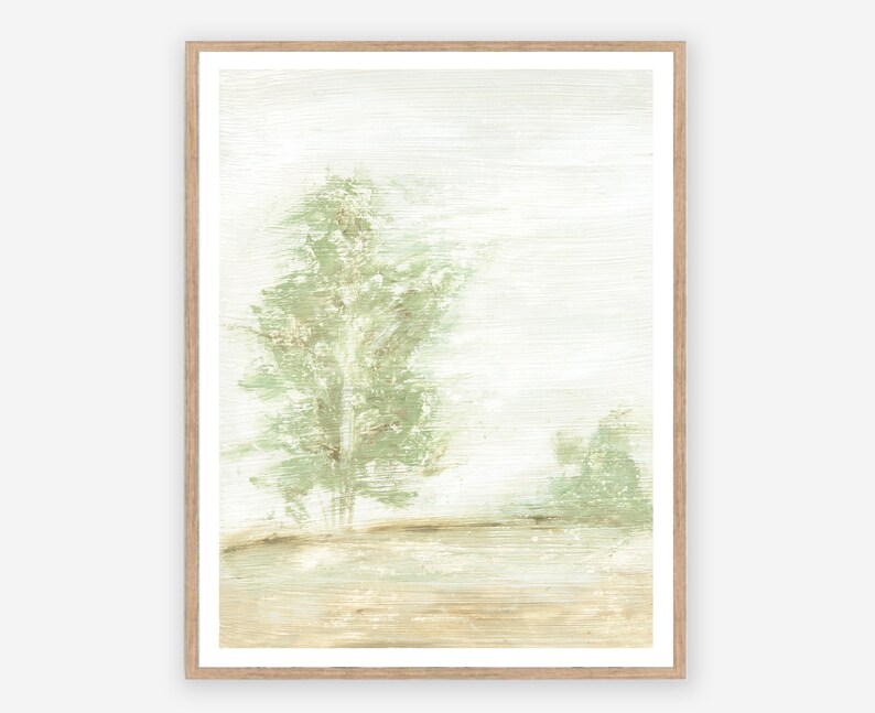 Transformation Tree Painting Muted Green Wall Art Download Printable ...