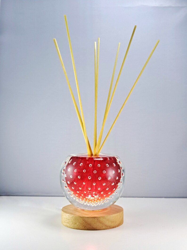 Handmade Murano Glass Diffuser and Lamp - Red - Glass Lamp - Hand Blown ...