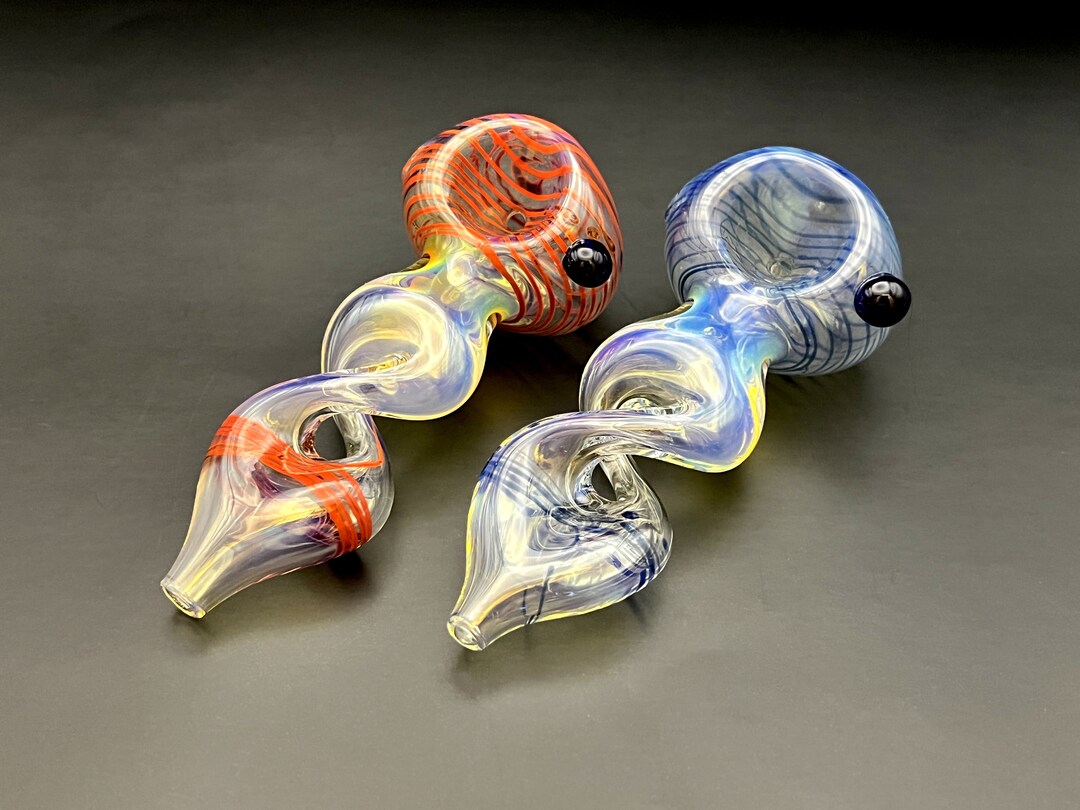 Twisted Serpent Glass Pipe - Double Helix Smoking Pipe 4-5" - Etsy