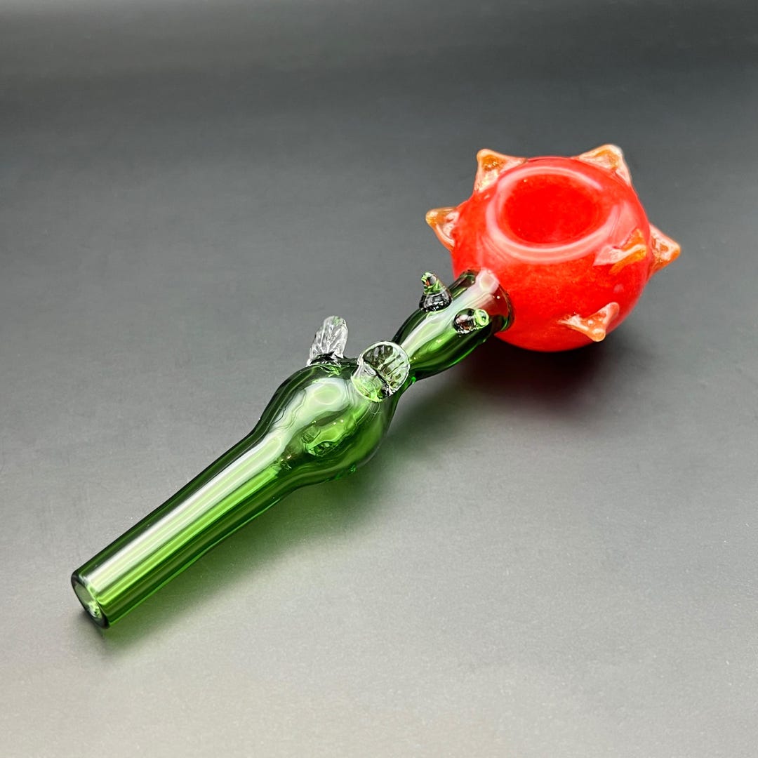 Rose Glass Pipe - Beautiful Hand Pipe - Flower Smoking Bowl - Gift for ...
