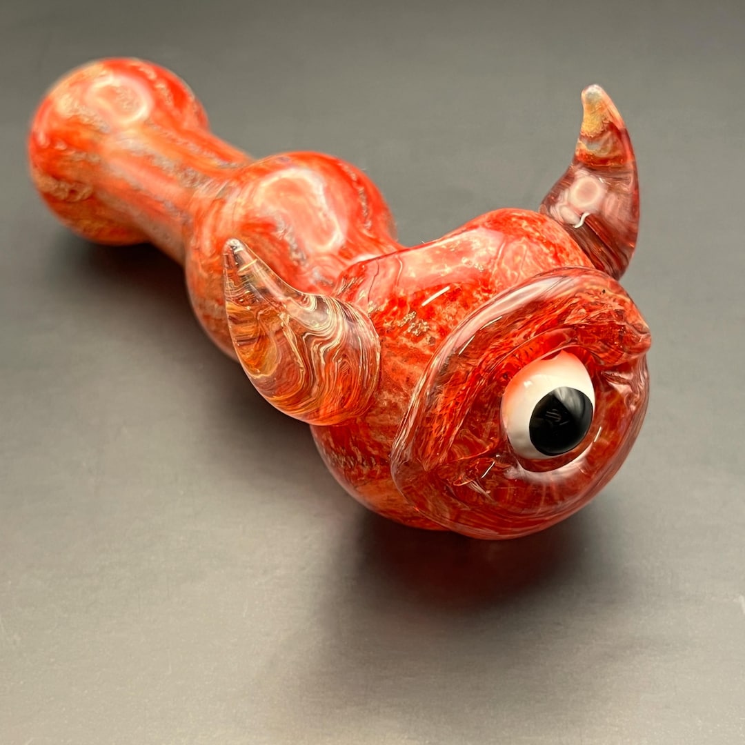 Devil Pipe One Eye Glass Pipe Red Blood Color Eyeball Smokers Gift ...