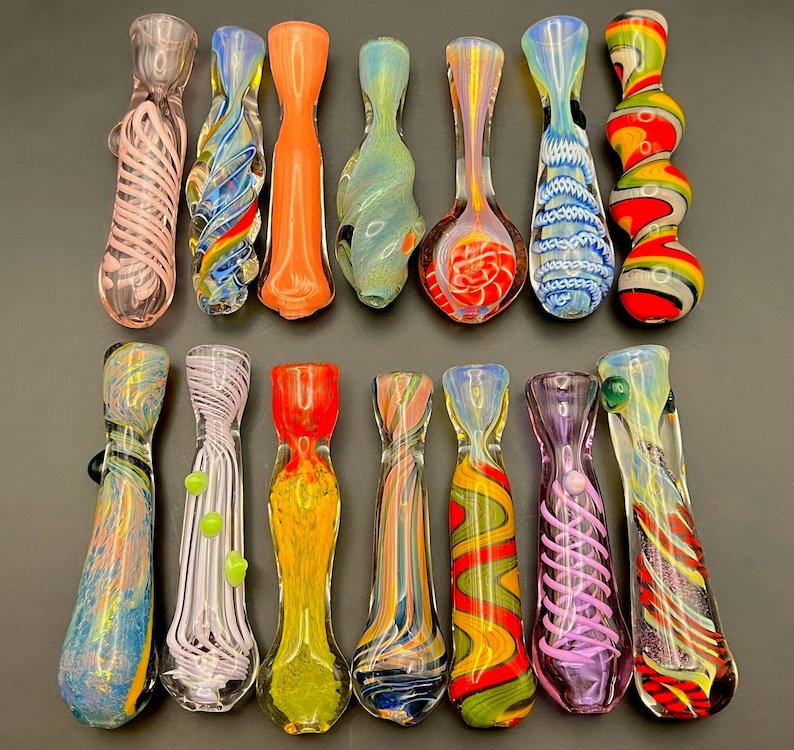 One Hitter Pipe Glass Chillum Pipes Mystery Fumed Chillum - Etsy