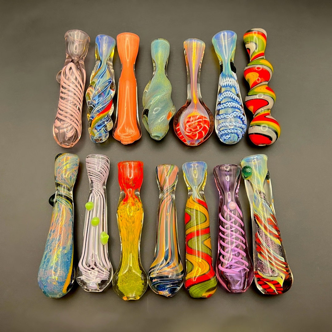 One Hitter Pipe - Glass Chillum Pipes - Mystery Fumed Chillum by ...