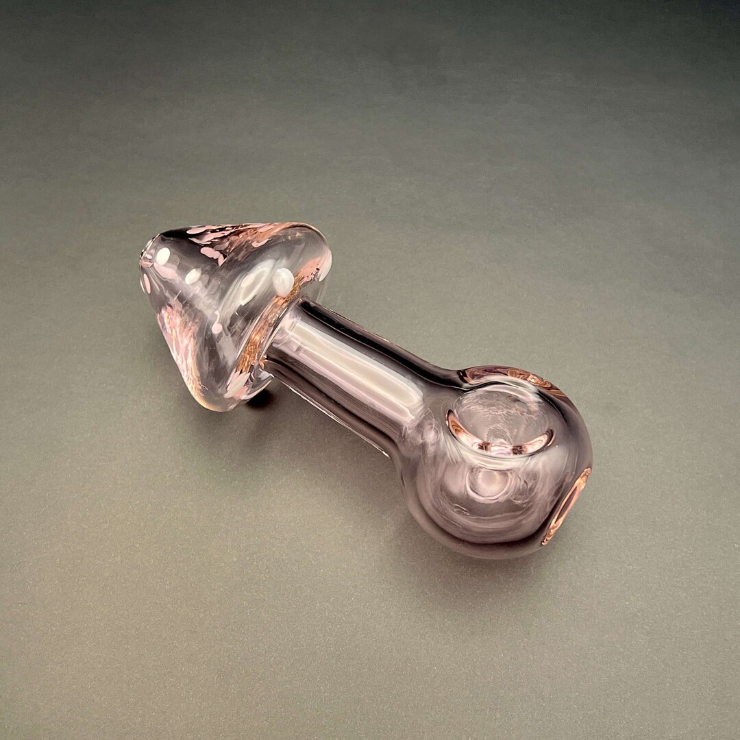 Glass Mushroom Pipe pink 4 - Etsy