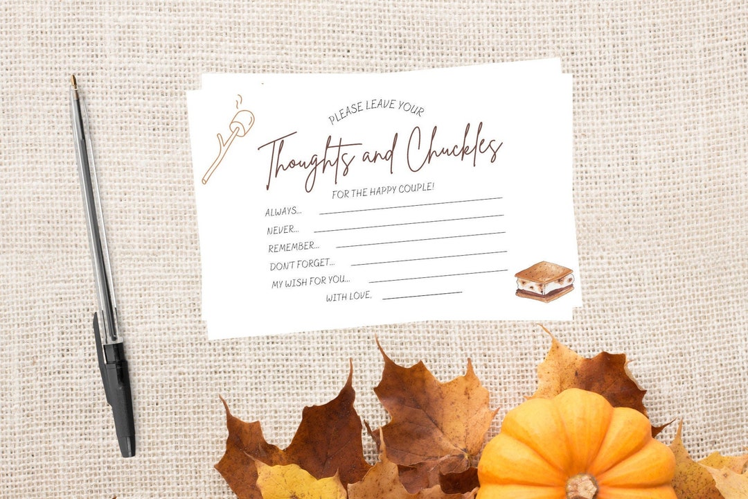 Download Fall Wedding Advice Cards, S'more Love Wedding, Bridal Advice ...