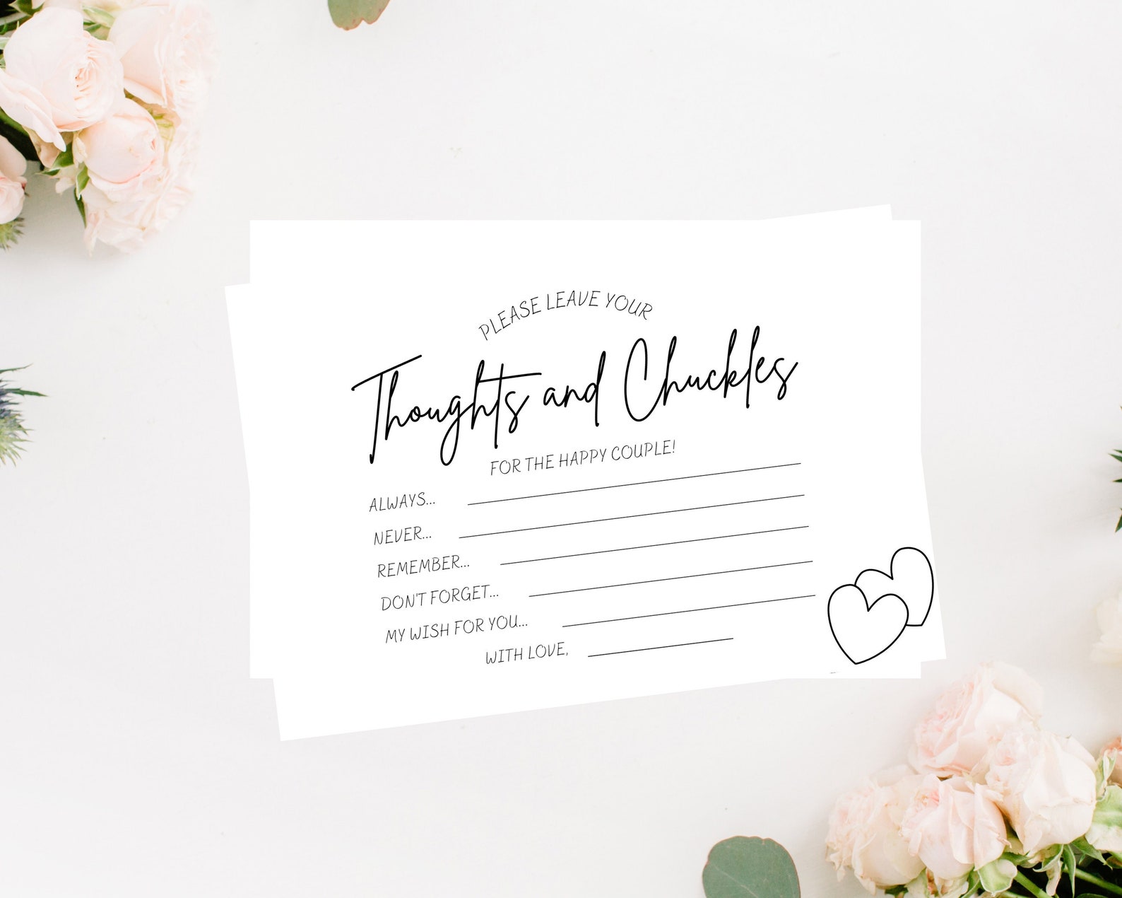 Printable Wedding Advice Cards, Bridal Advice and Wishes Cards for ...