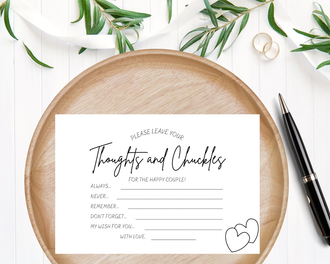 Printable Wedding Advice Cards, Bridal Advice and Wishes Cards for ...