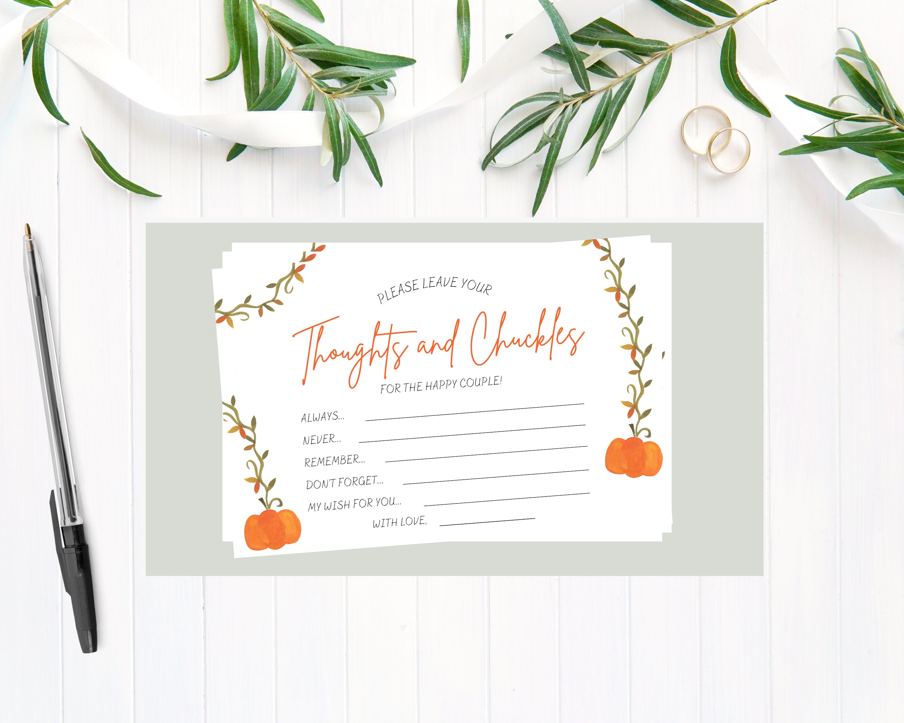 Download Fall Wedding Advice Cards, Thoughts and Chuckles for the Happy ...
