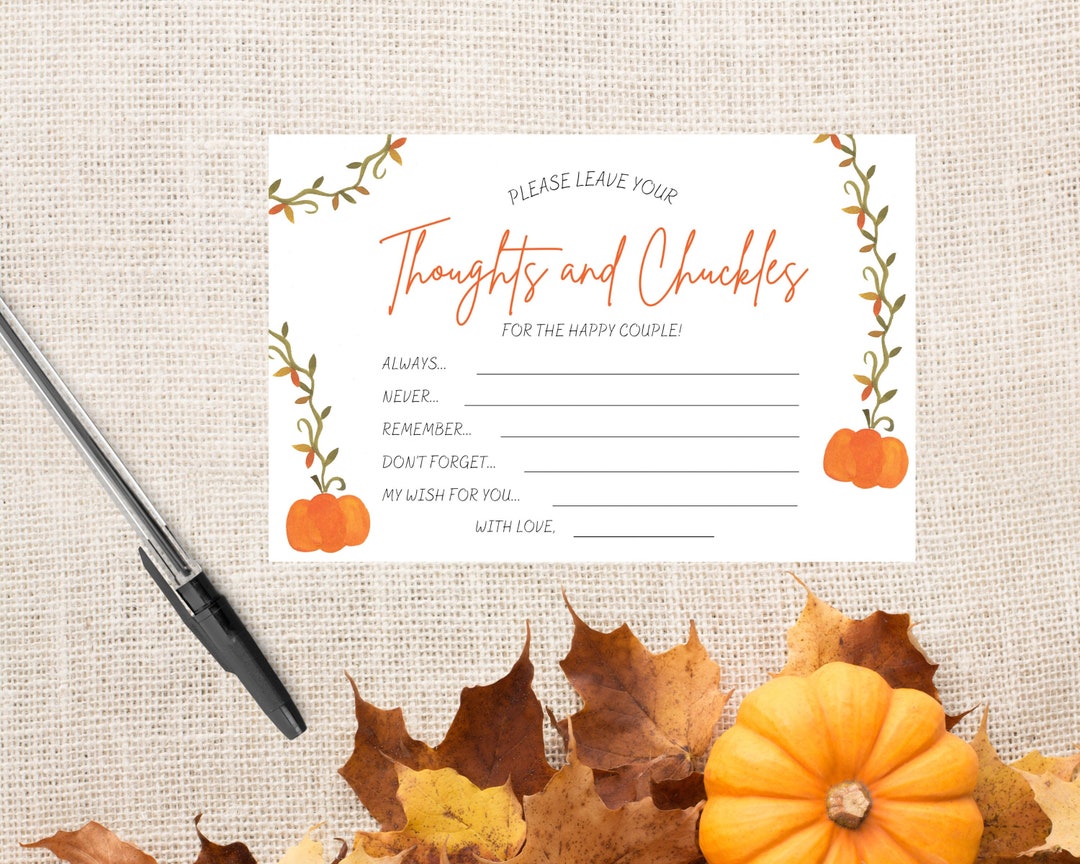 Download Fall Wedding Advice Cards, Thoughts and Chuckles for the Happy ...
