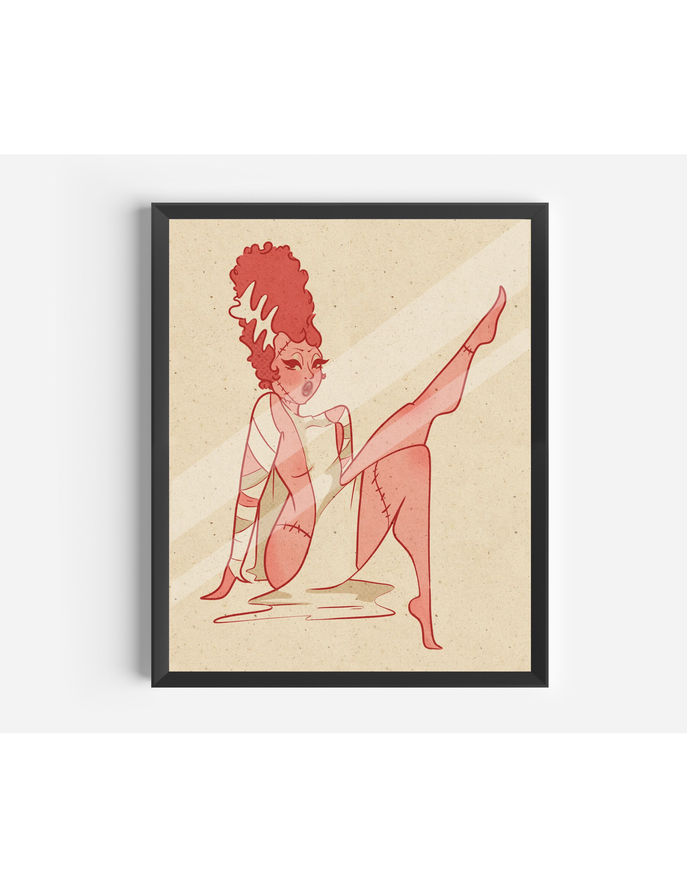 Bride of Frankenstein Pin up Art Print - Digital Download Art - Etsy