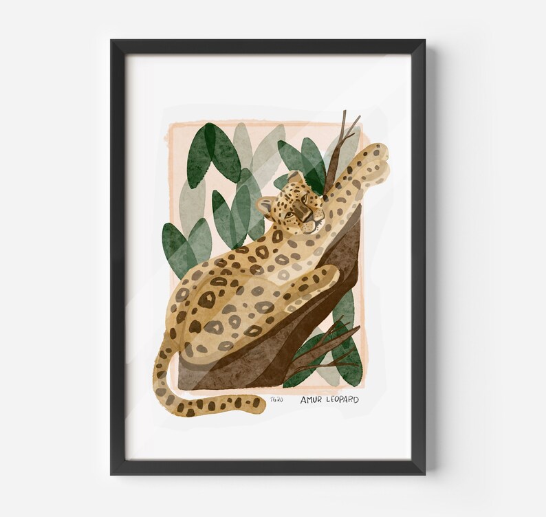 Amur Leopard Art Print - Digital Download - Etsy