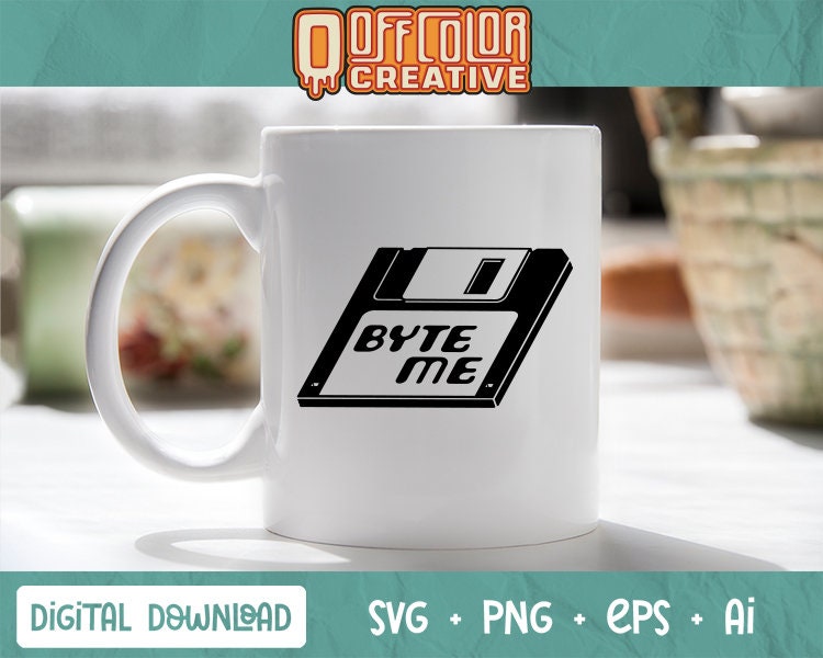 Byte Me SVG Bite Me Floppy Disk Nerd Geek Humor Digital - Etsy