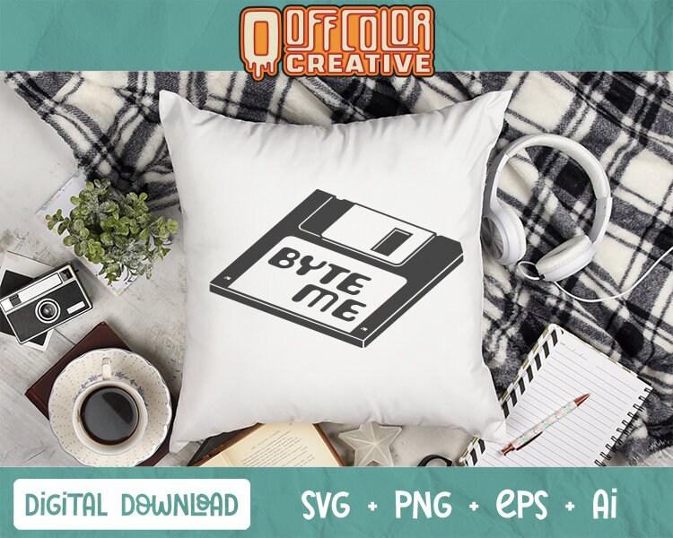 Byte Me SVG Bite Me Floppy Disk Nerd Geek Humor Digital - Etsy