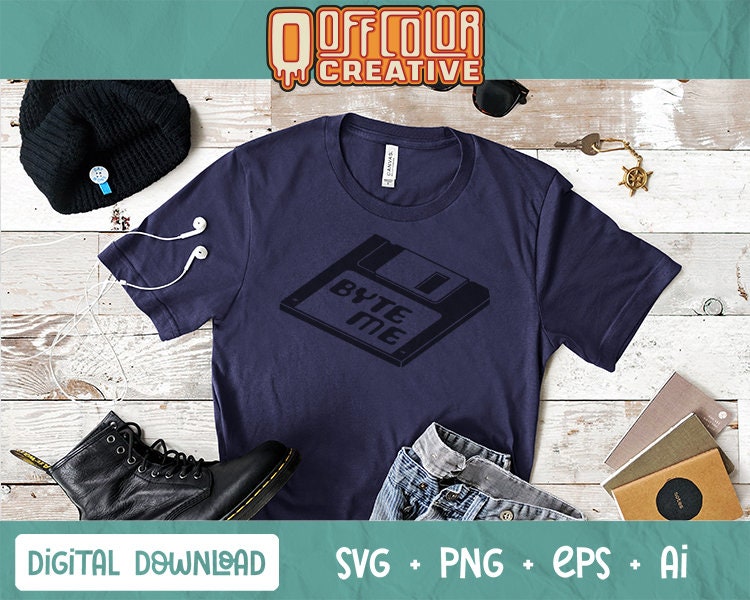 Byte Me SVG Bite Me Floppy Disk Nerd Geek Humor Digital - Etsy