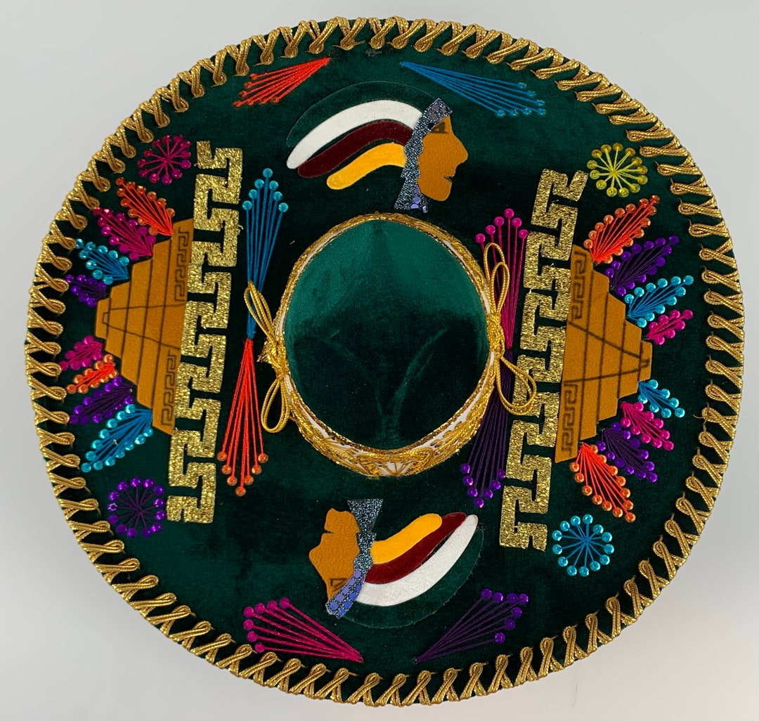 Sombrero Mariachi INDIO Fir Green/gold in m Size Handmade From Mexico ...