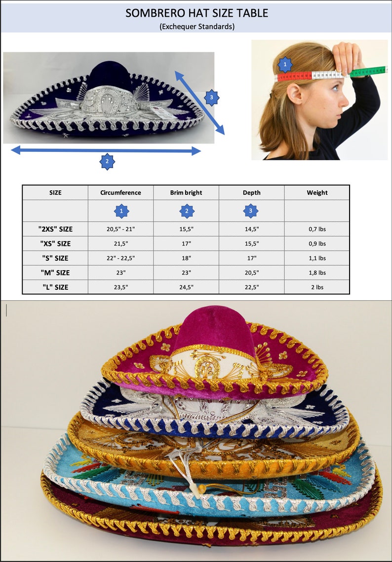 Sombrero Mariachi Royal Blue/gold in 5 Sizes Handmade From Mexico ...