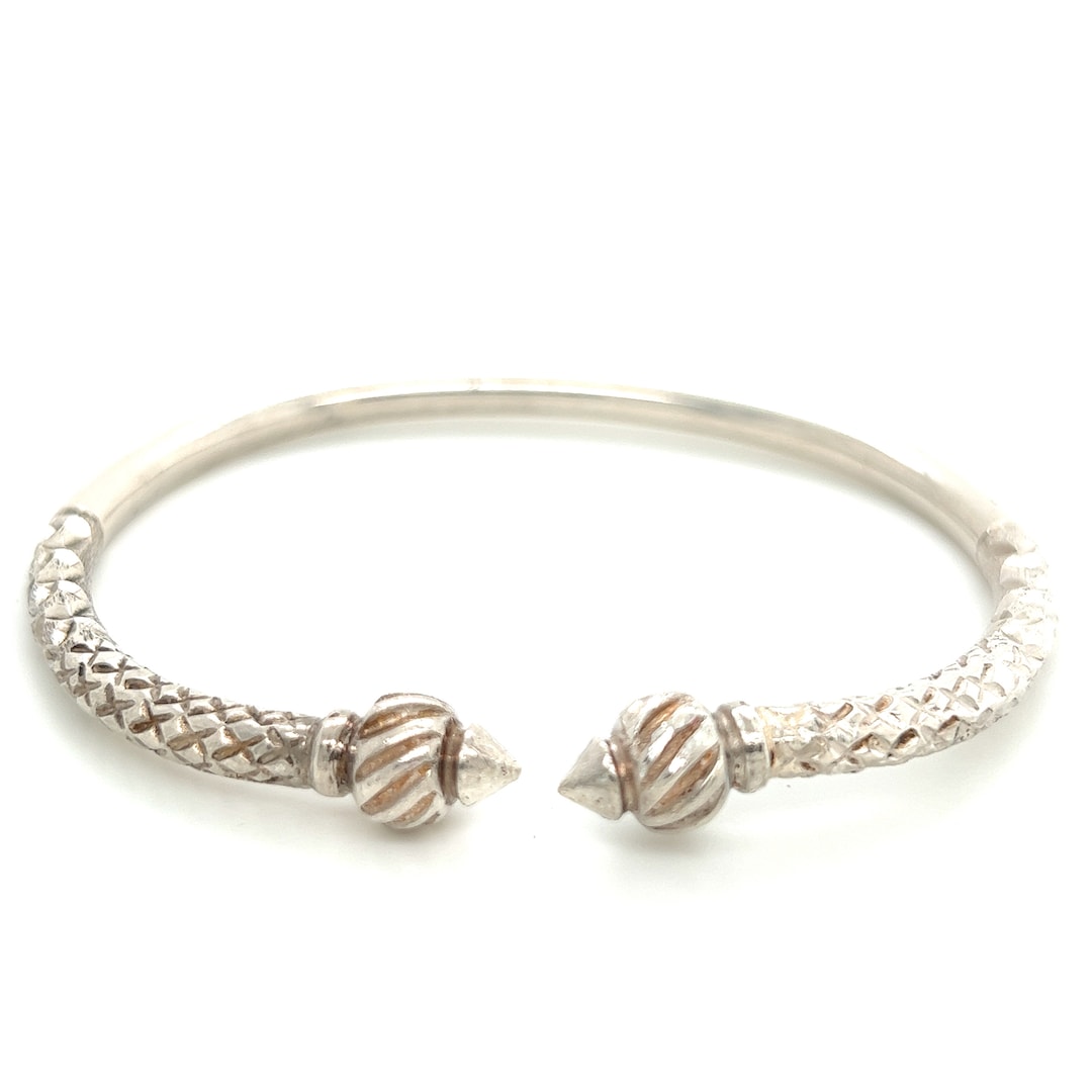 Custom Made Single Pure Sterling Silver Coco Head Design Bangle ...