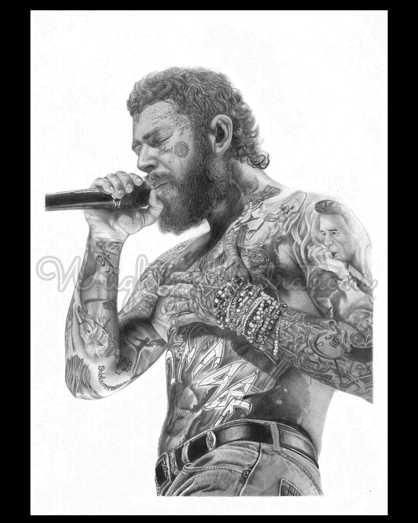 Post Malone | A4 Drawing Print - Etsy