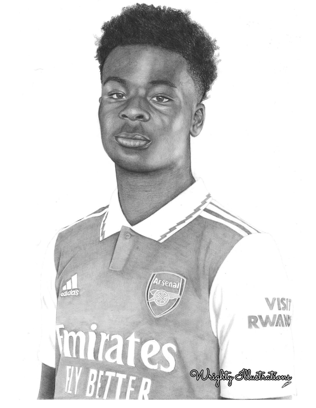Bukayo Saka A4 Drawing Print - Etsy
