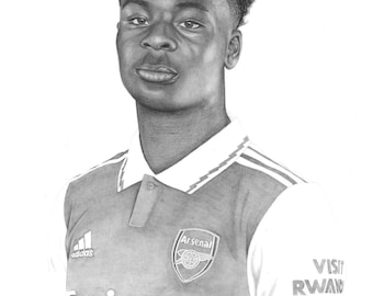 Bukayo Saka A4 Drawing Print - Etsy