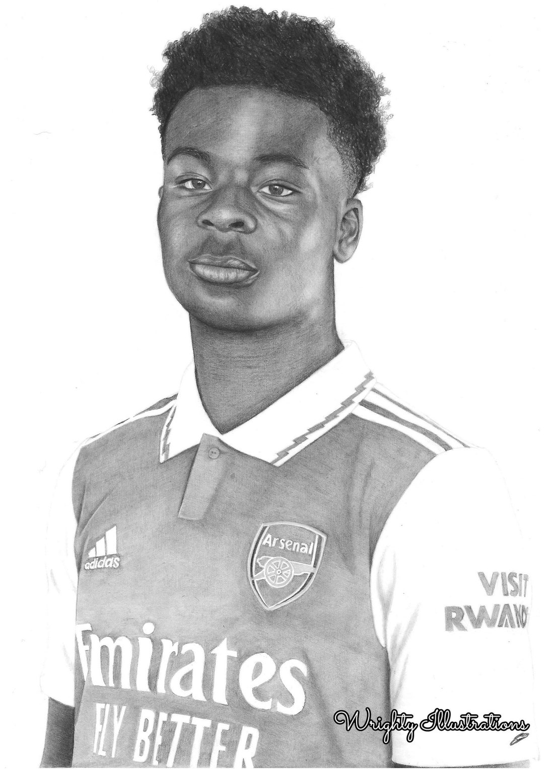 Bukayo Saka | A4 Drawing Print - Etsy