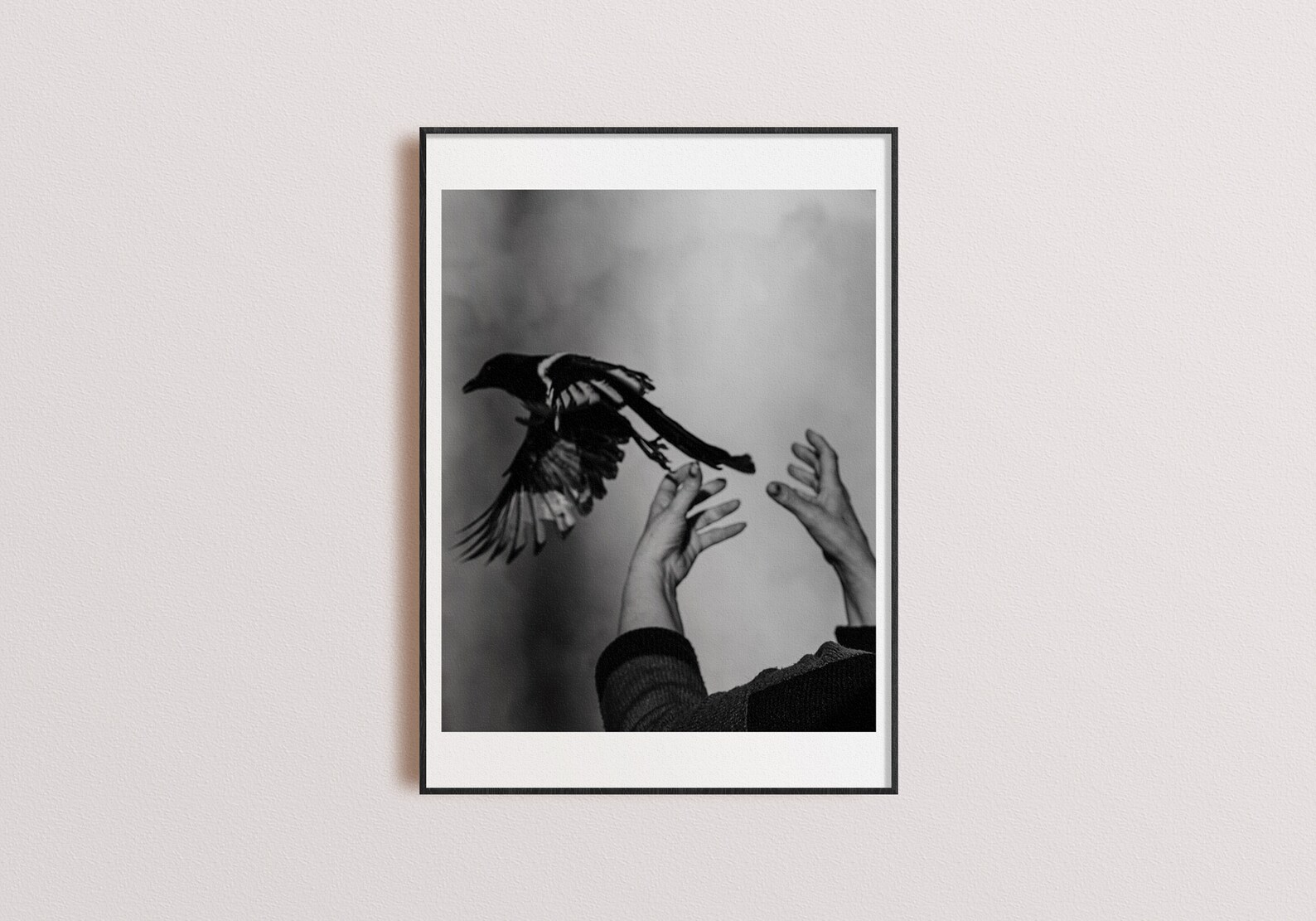 Mum & Magpie Ii /black and White Magpie Print / Original Wall Art ...