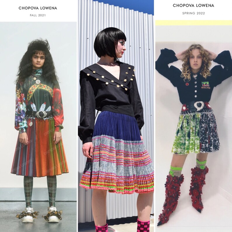 HMONG FOLK Ethnic Vintage 70s Knife Pleat Wrap Skirt Art to Wear ...