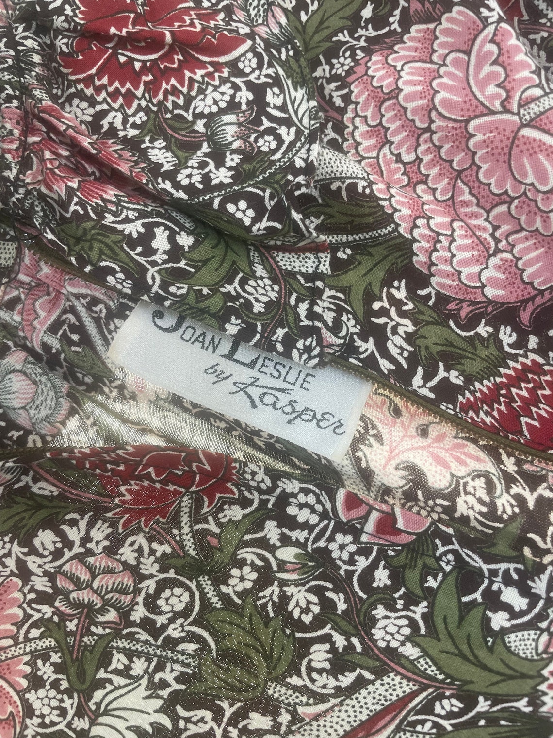 JOAN LESLIE Wide Ruffle Collar Romantic Floral Pink Dress Vintage 80s ...