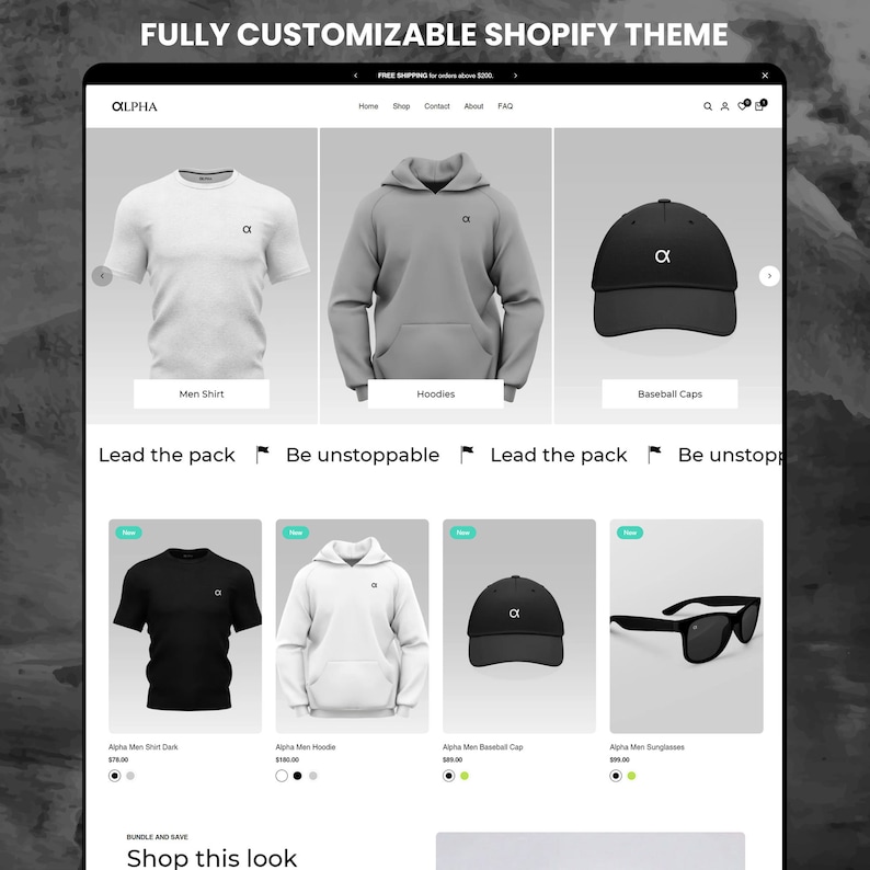 Minimalist Clothing Shopify Theme, Black and White Shopify Template ...