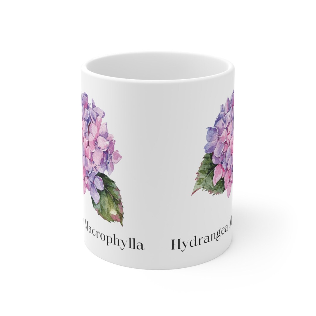 Hydrangea Macrophylla Vintage Botanical Mug 11oz Coffee Mug Gift ...