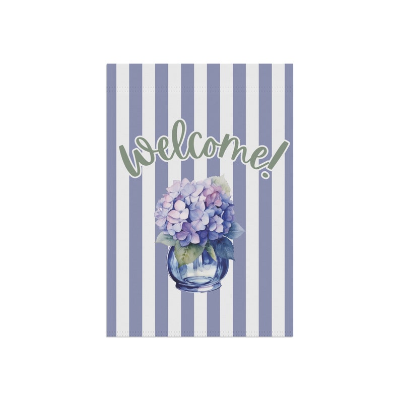 Hydrangeas in Jar Grandmillennial Banner for Garden Welcome Flag for ...