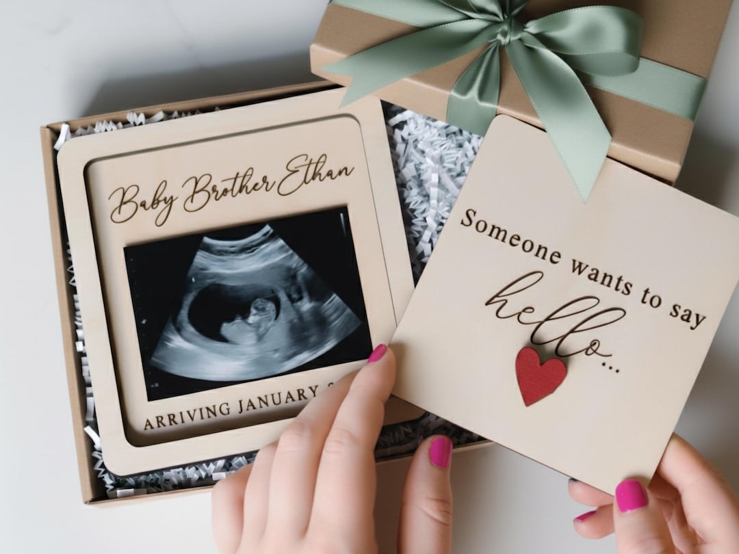 Baby Announcement Gift – “someone Wants to Say Hello” Personalized ...