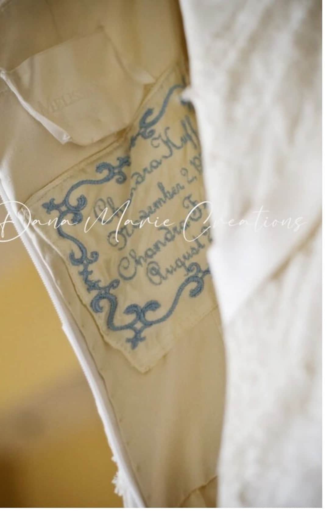 Wedding Dress Label Tag Gown Your Something Blue Imported Italian Linen ...
