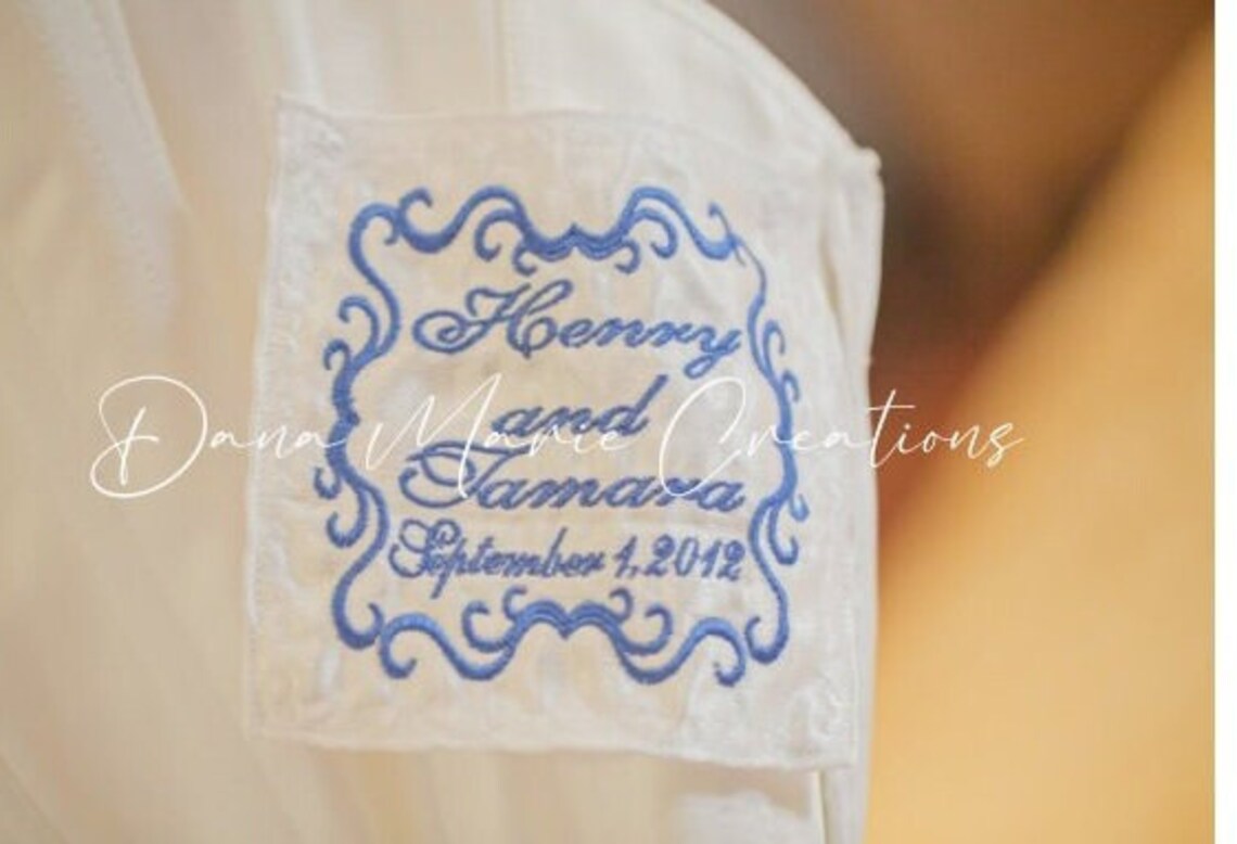 Personalized Wedding Dress Label Tag Wedding Gown Your Something Blue ...
