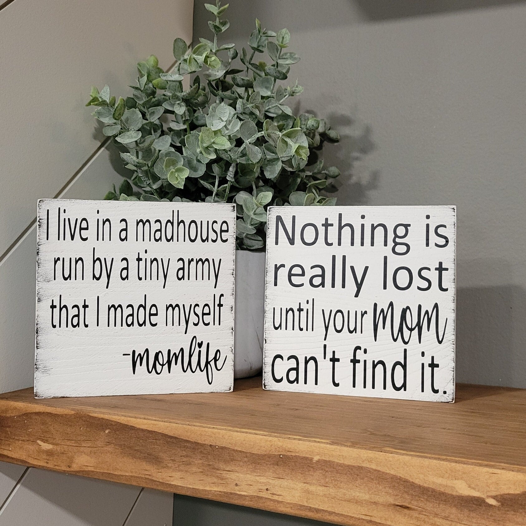 Wood Shelf Sign, Wood Sign, Signs With Sayings, Shelf Signs, Wood Block ...