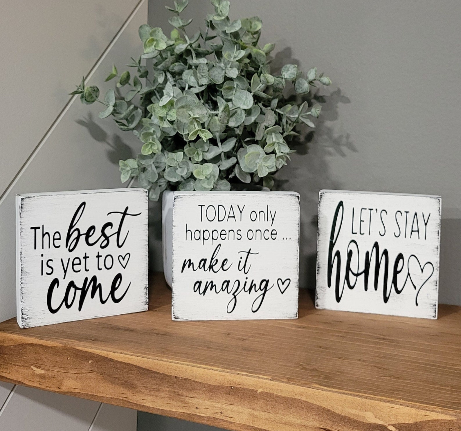 Wood Shelf Sign, Wood Sign, Signs With Sayings, Shelf Signs, Wood Block ...