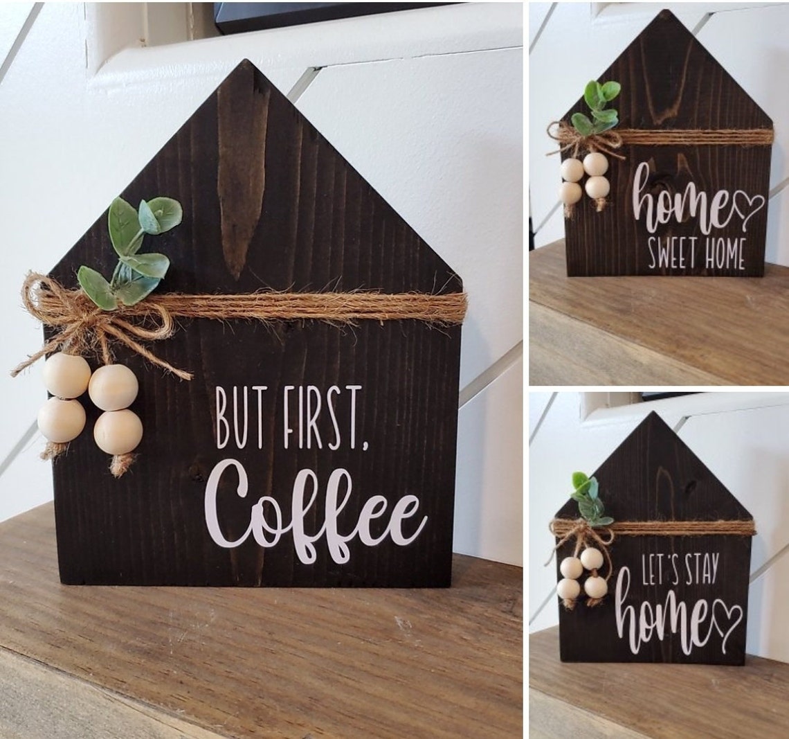 Wooden House Sign, Wooden House, Farmhouse Decor - Etsy