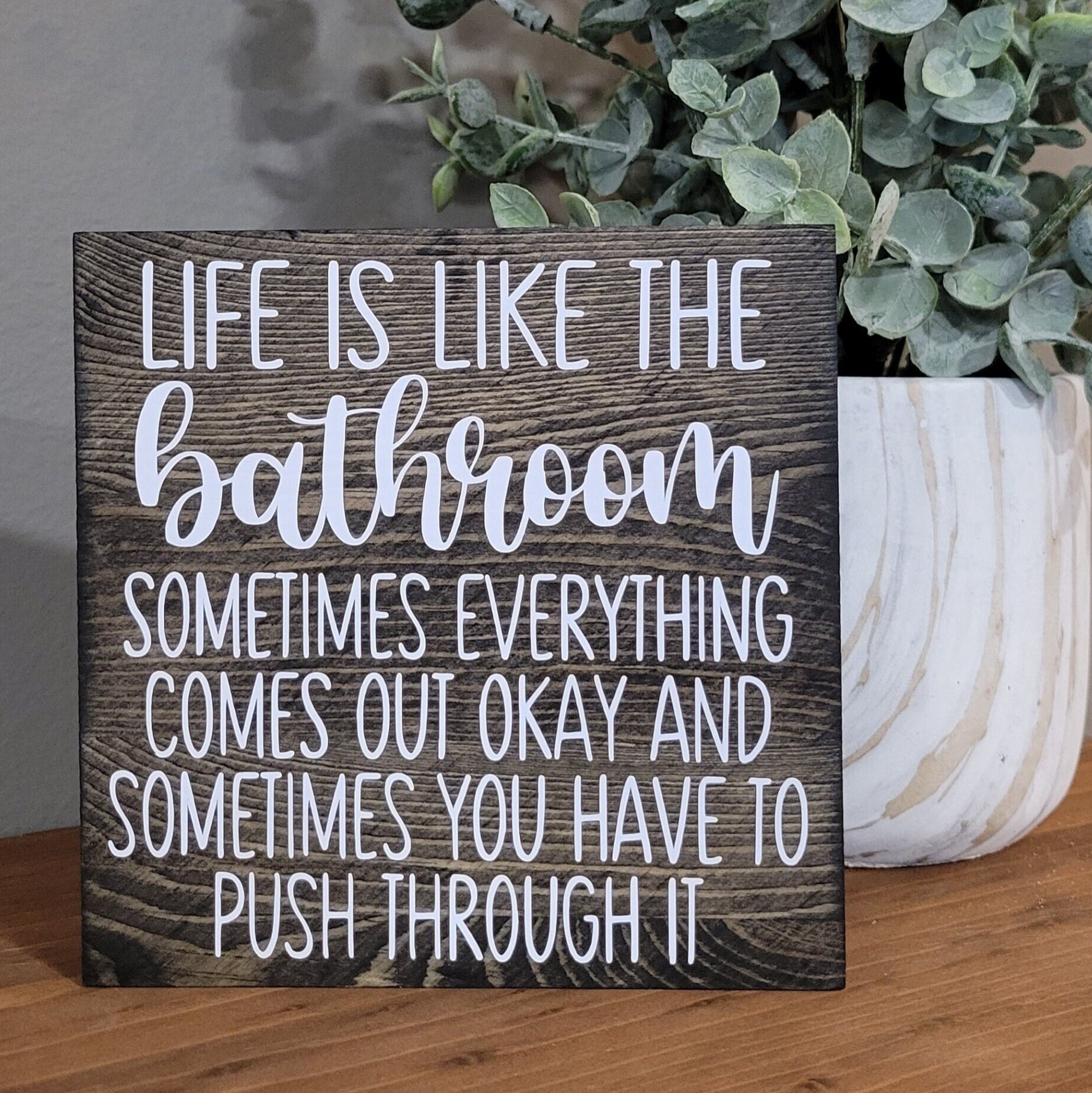 Bathrooms Signs, Wood Signs, Signs With Sayings, Shelf Signs, Wood ...