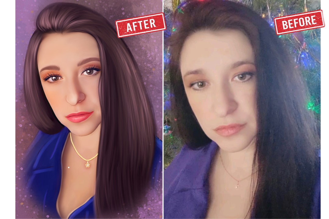 Personalized Cartoon Portrait From Photo, Sketch Painting, Custom ...