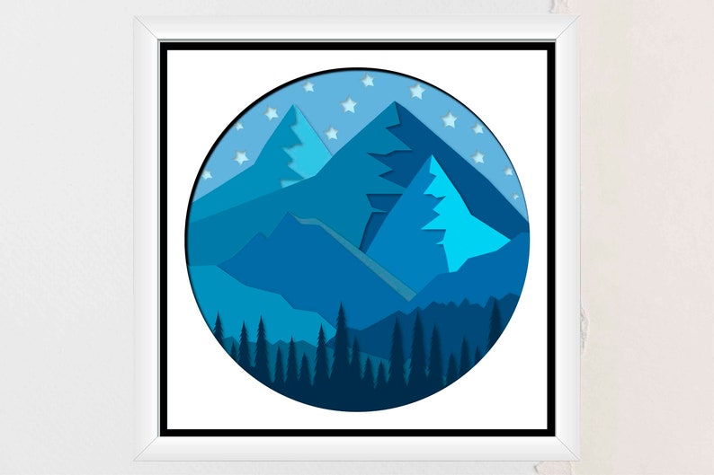 Mountain Shadow Box SVG 3d Mountains Svg Paper Cut Template - Etsy