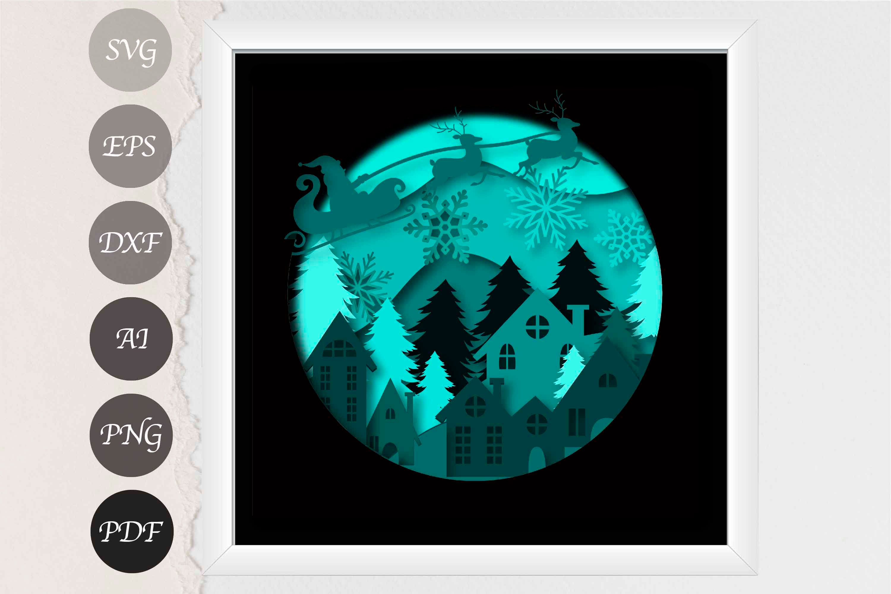 Christmas Shadow Box SVG Christmas Paper Cut Light Box - Etsy